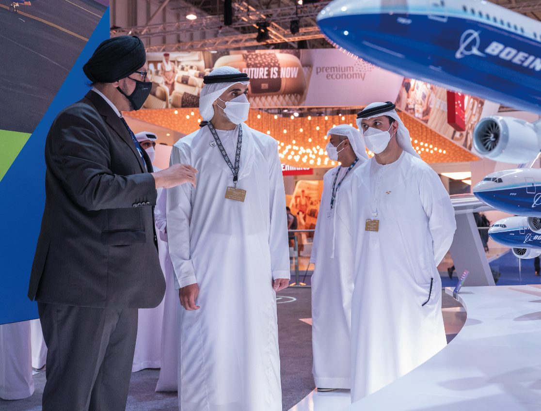 Khaled bin Mohamed bin Zayed tours Dubai Airshow
